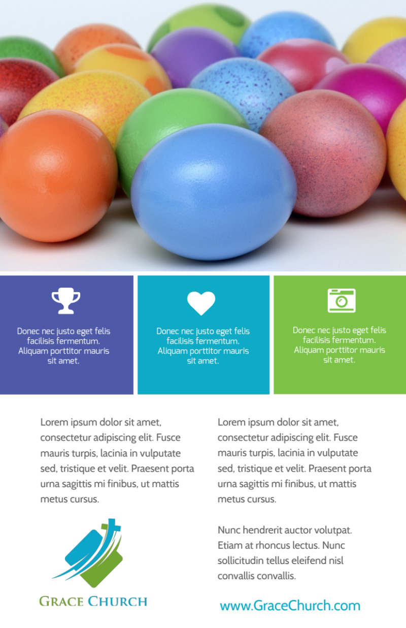 Easter Egg Hunt Church Flyer Template MyCreativeShop