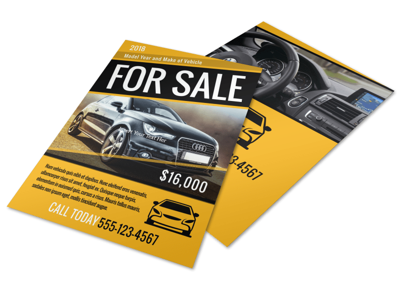 Car For Sale Flyer Template MyCreativeShop