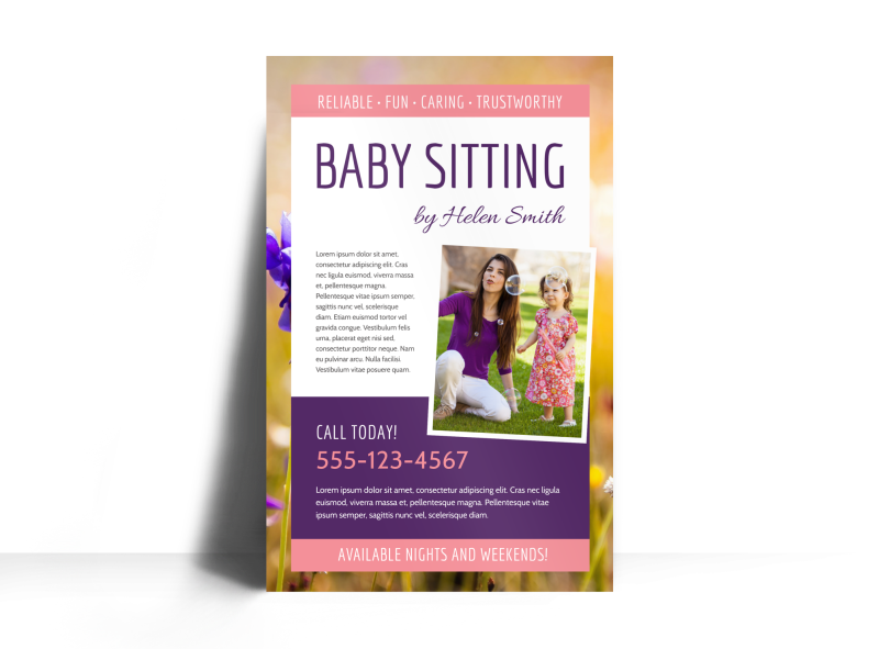 Babysitting Poster Template MyCreativeShop