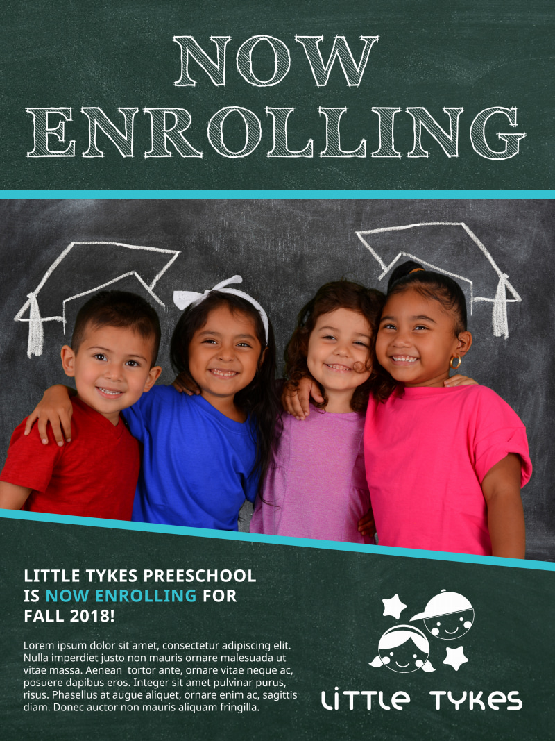 Preschool Enrollment Poster Template MyCreativeShop