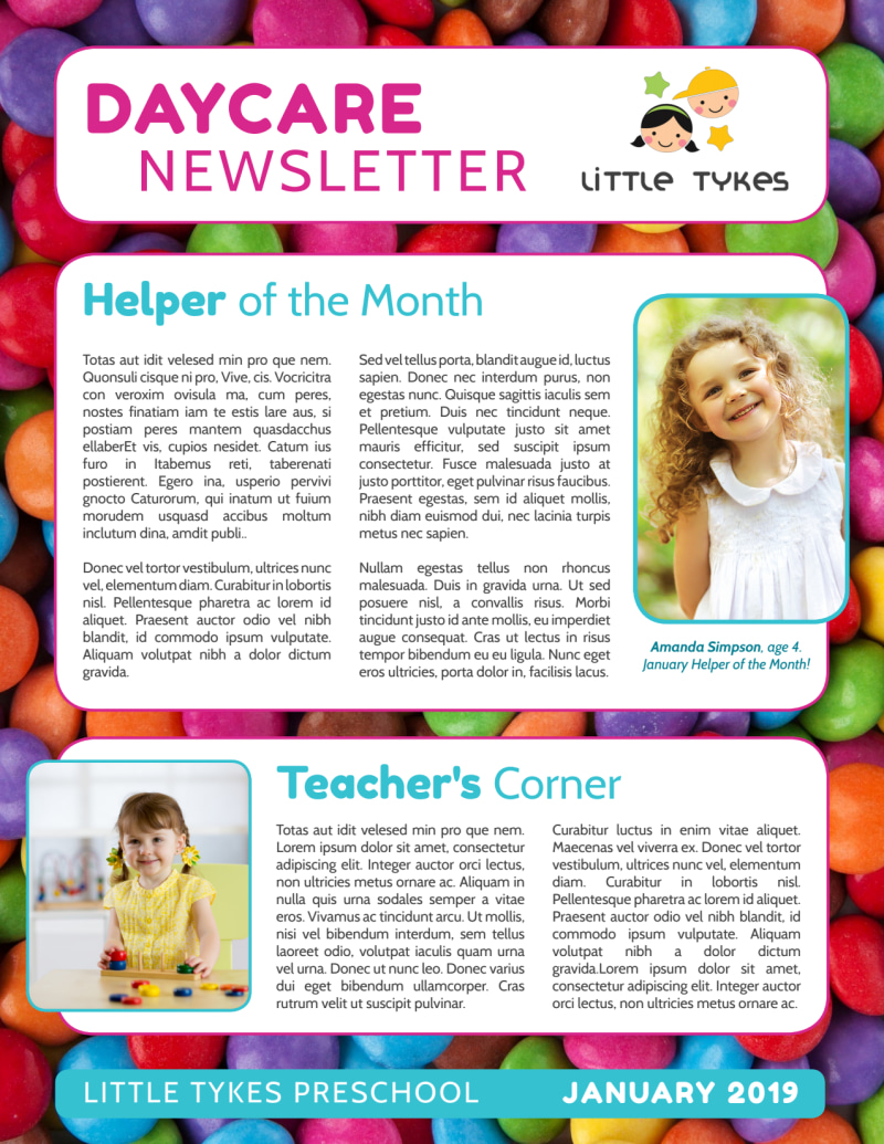 Daycare Newsletter Template Free