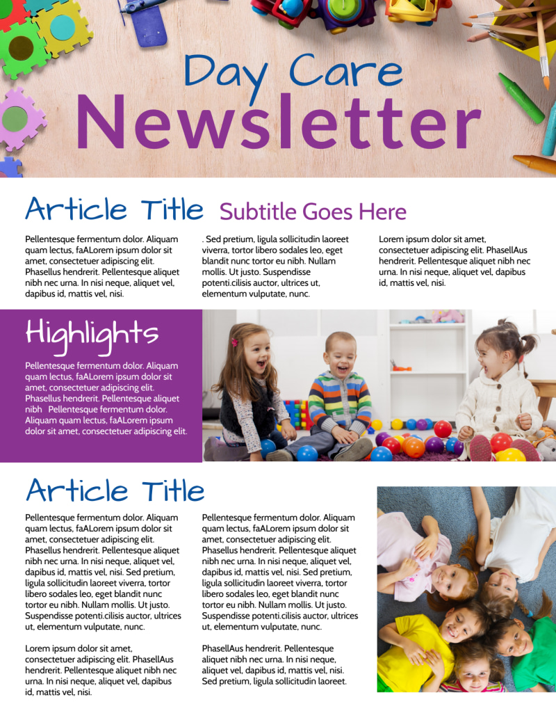 Daycare Newsletter Template Free
