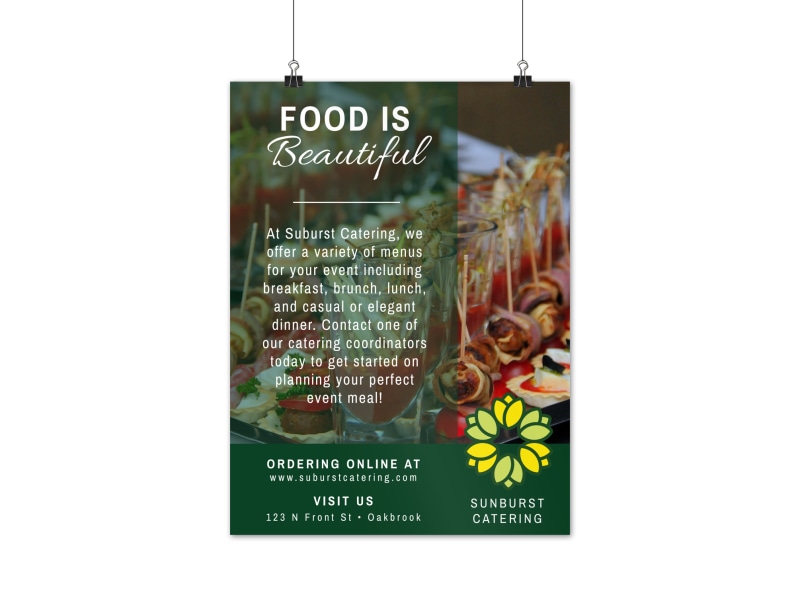 Sunburst Catering Poster Template | MyCreativeShop