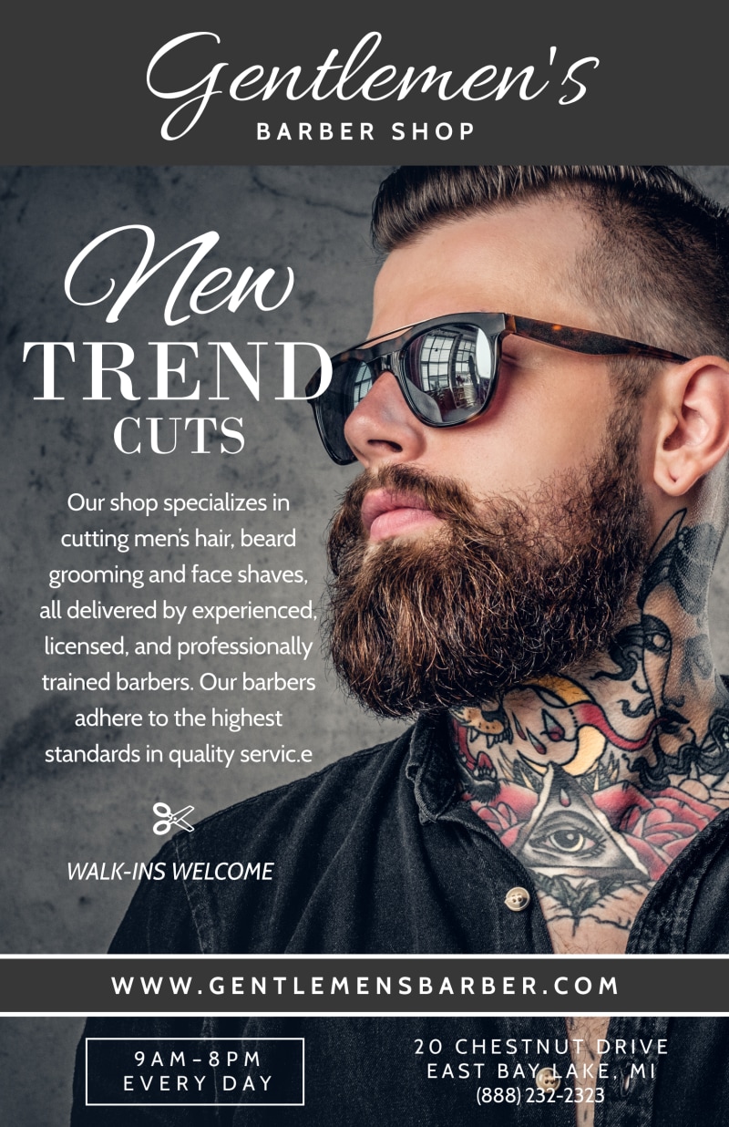 Beautiful Barber Shop Poster Template MyCreativeShop