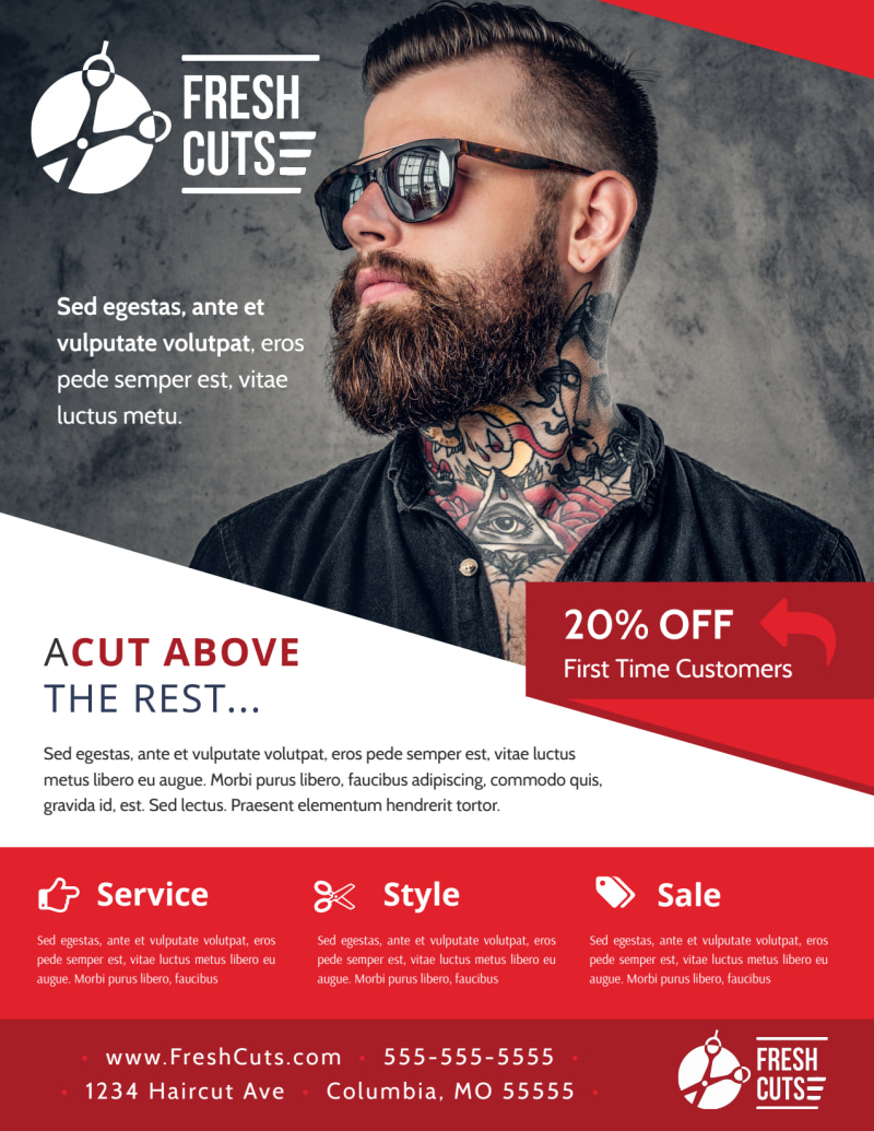 Fresh Barber Shop Flyer Template MyCreativeShop