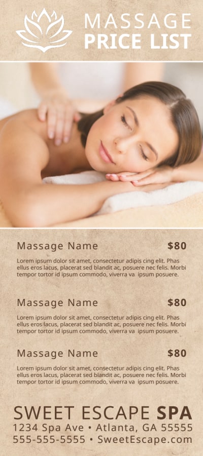 Elegant Massage Price List Flyer Template MyCreativeShop