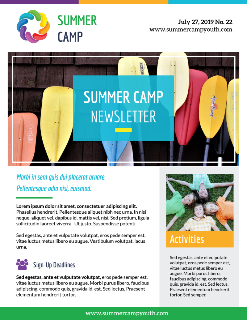 Summer Church Camp Newsletter Template MyCreativeShop