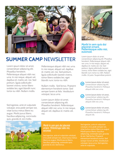 Summer Camp Newsletter Templates MyCreativeShop