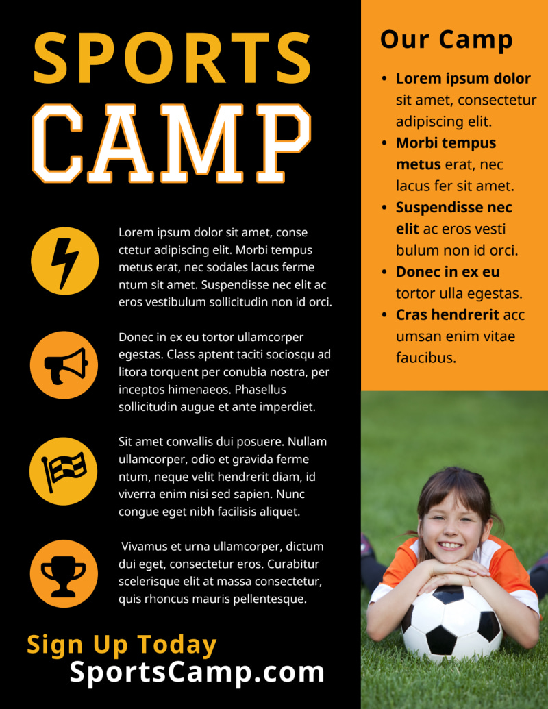 Sports Camp Info Flyer Template MyCreativeShop