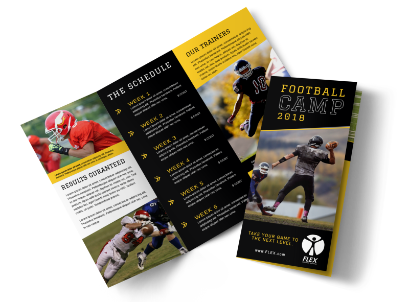 Football Camp Tri Fold Brochure Template MyCreativeShop