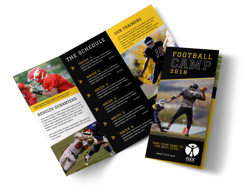 Football Camp Tri-Fold Brochure Template | MyCreativeShop