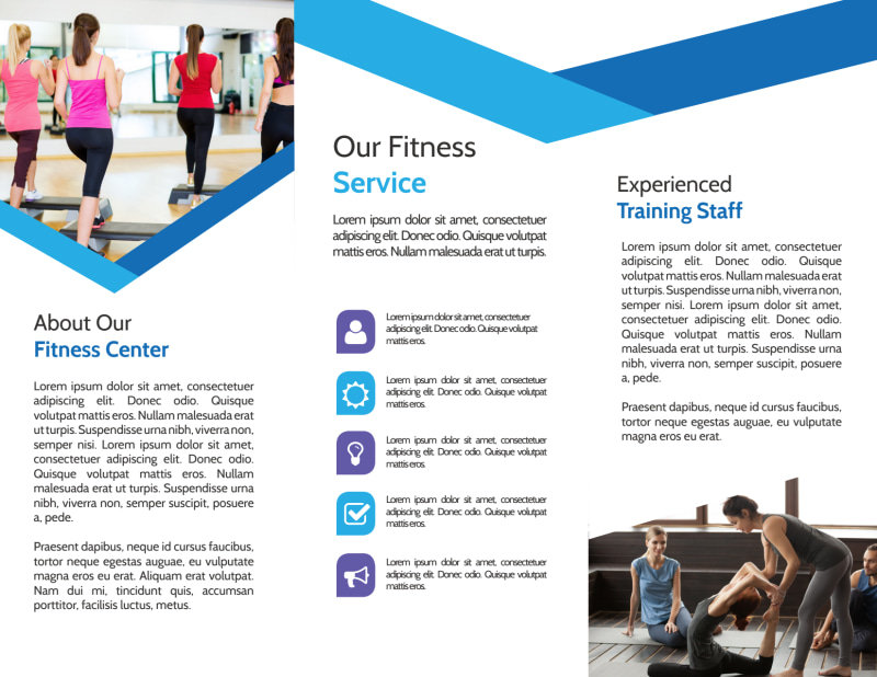 Fitness Training Tri Fold Brochure Template MyCreativeShop