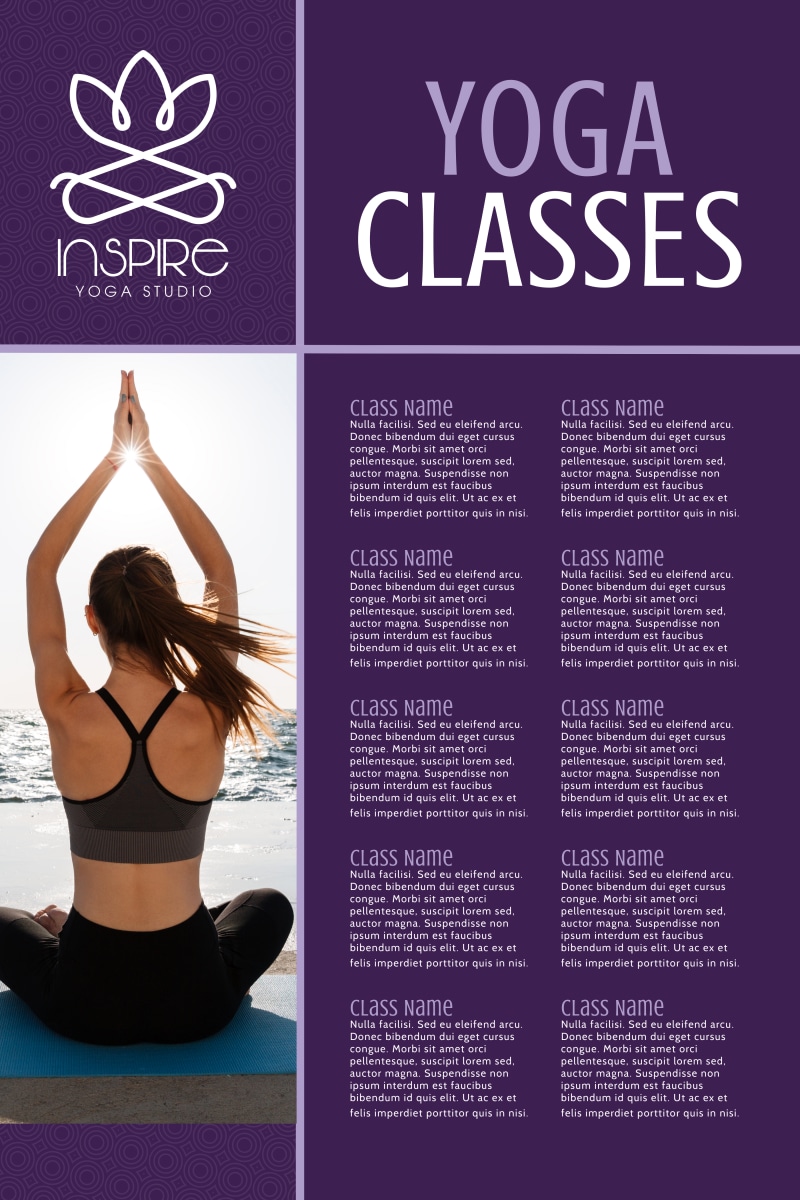 Yoga Class Details Poster Template MyCreativeShop