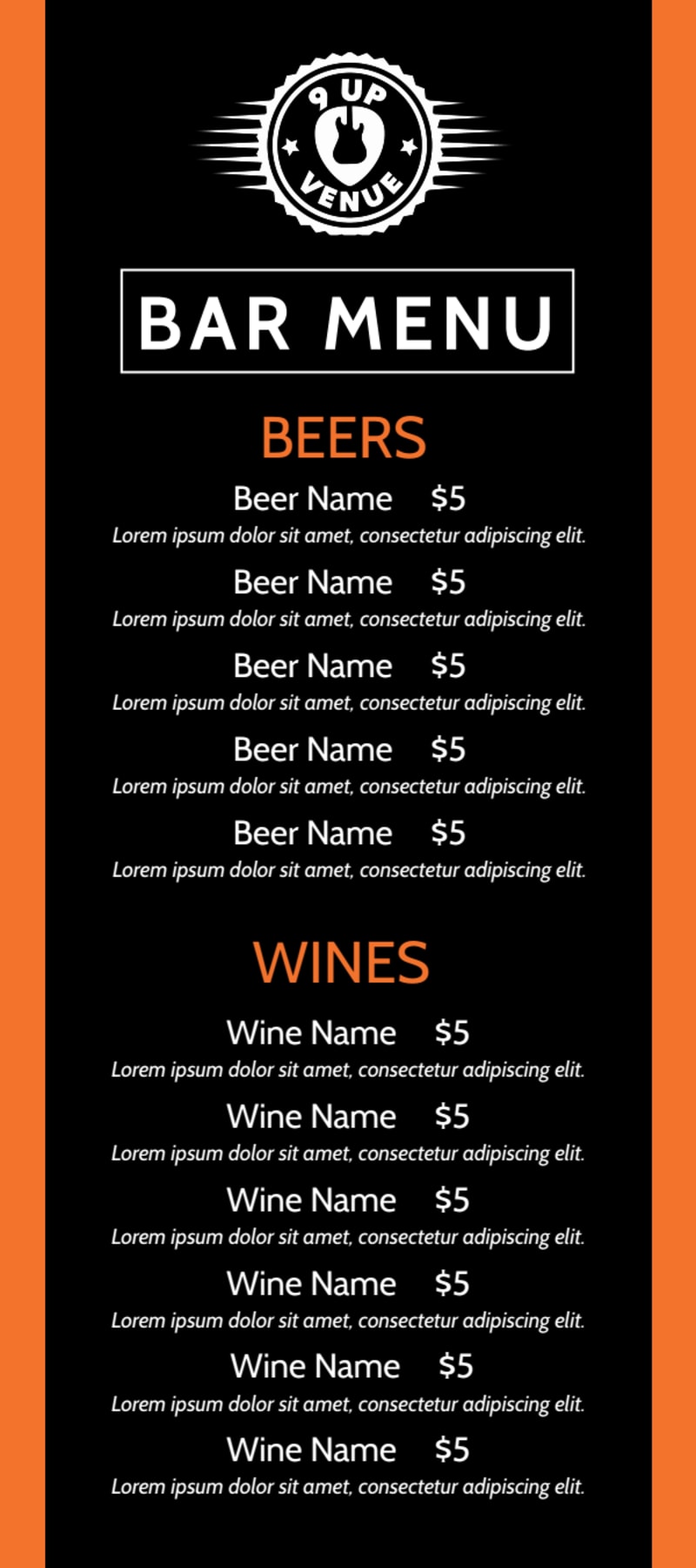 Ingredient List Template