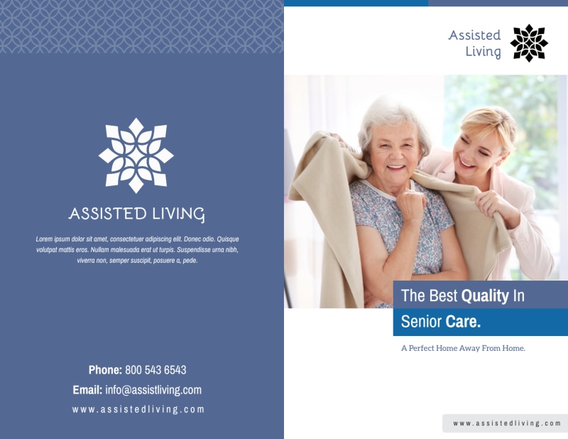 Clean Assisted Living Bi Fold Brochure Template