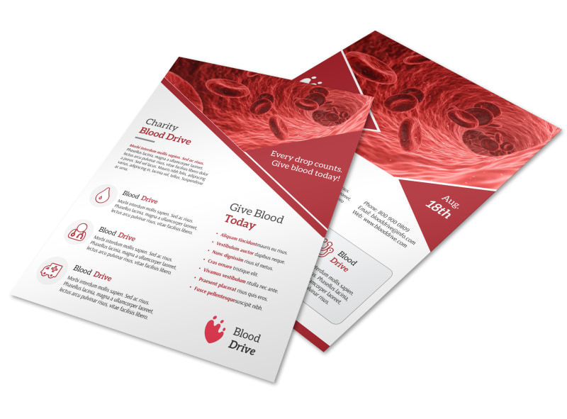 Charity Blood Drive Flyer Template MyCreativeShop