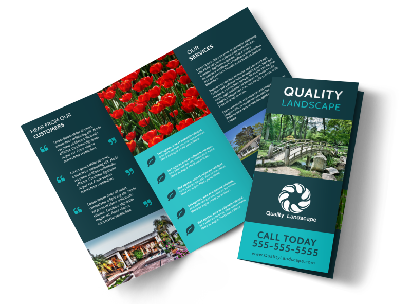 Landscaping Tri Fold Brochure Template Free Download Microsoft Word 