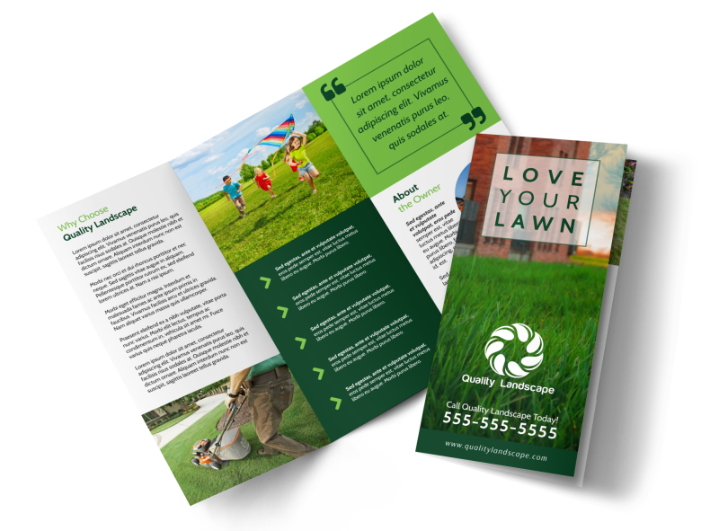 Lawn Care Business Tri Fold Brochure Template