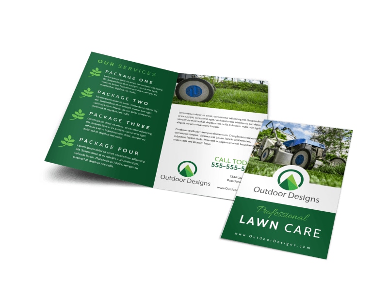 Professional Lawn Care Bi Fold Brochure Template