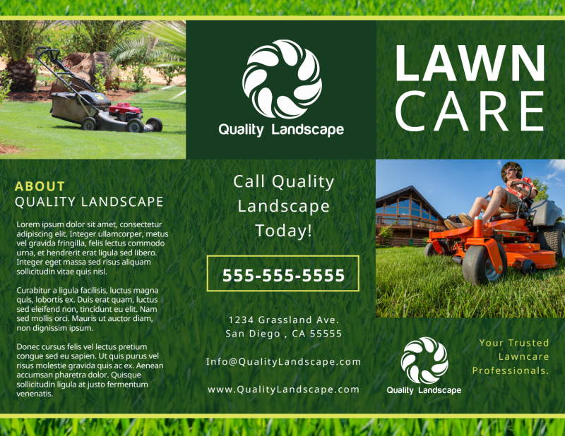 Classic Lawn Care Tri Fold Brochure Template