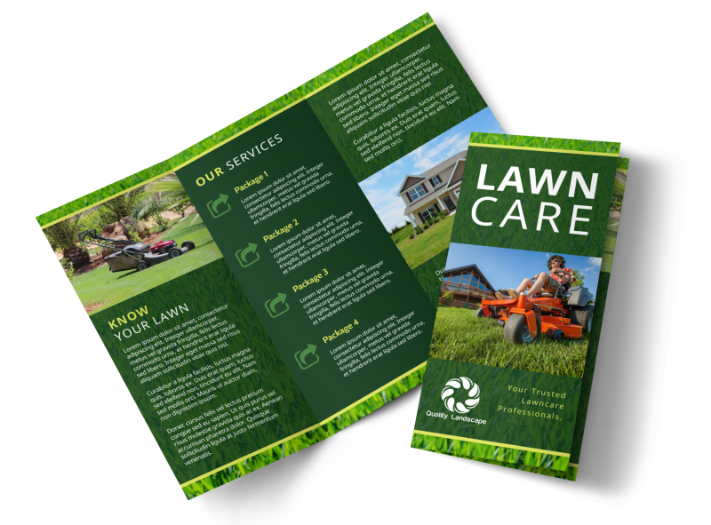 Classic Lawn Care Tri Fold Brochure Template