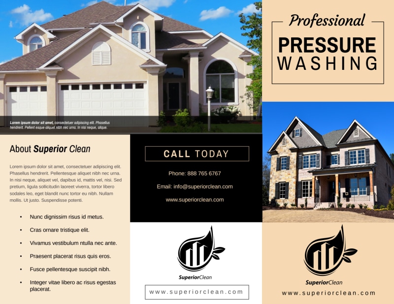 Pro Pressure Washing Tri Fold Brochure Template Pro Pressure Washing Tri Fold Brochure Template