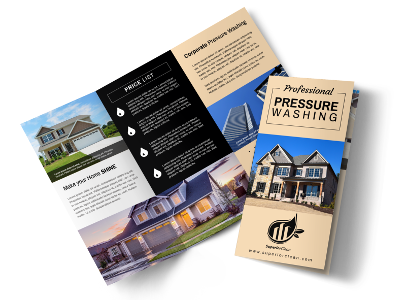 Pro Pressure Washing Tri Fold Brochure Template Pro Pressure Washing Tri Fold Brochure Template
