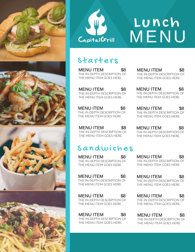 Restaurant Lunch Menu Template MyCreativeShop