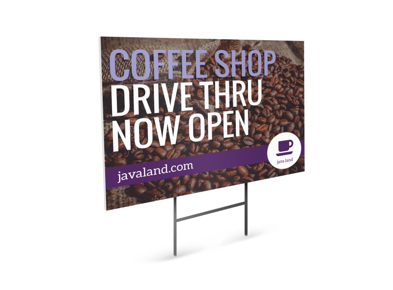 Coffee Shop Drive Thru Open Yard Sign Template