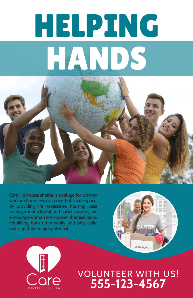 Helping Hands Charity Poster Template | MyCreativeShop