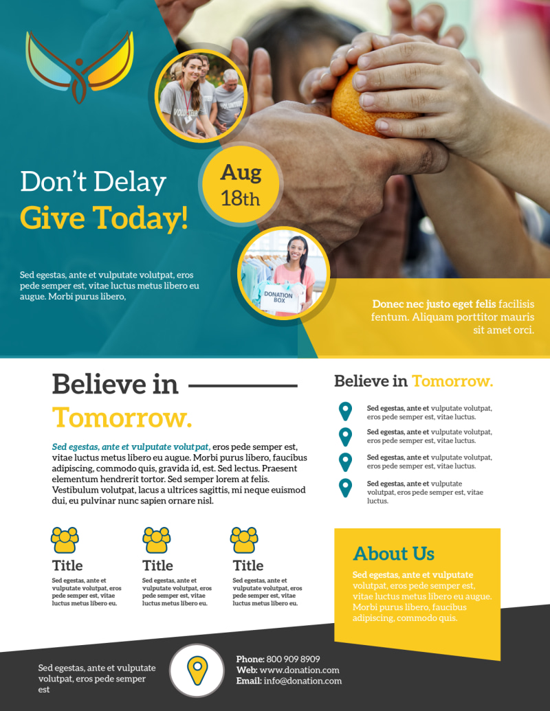 Beautiful Donation Flyer Template MyCreativeShop