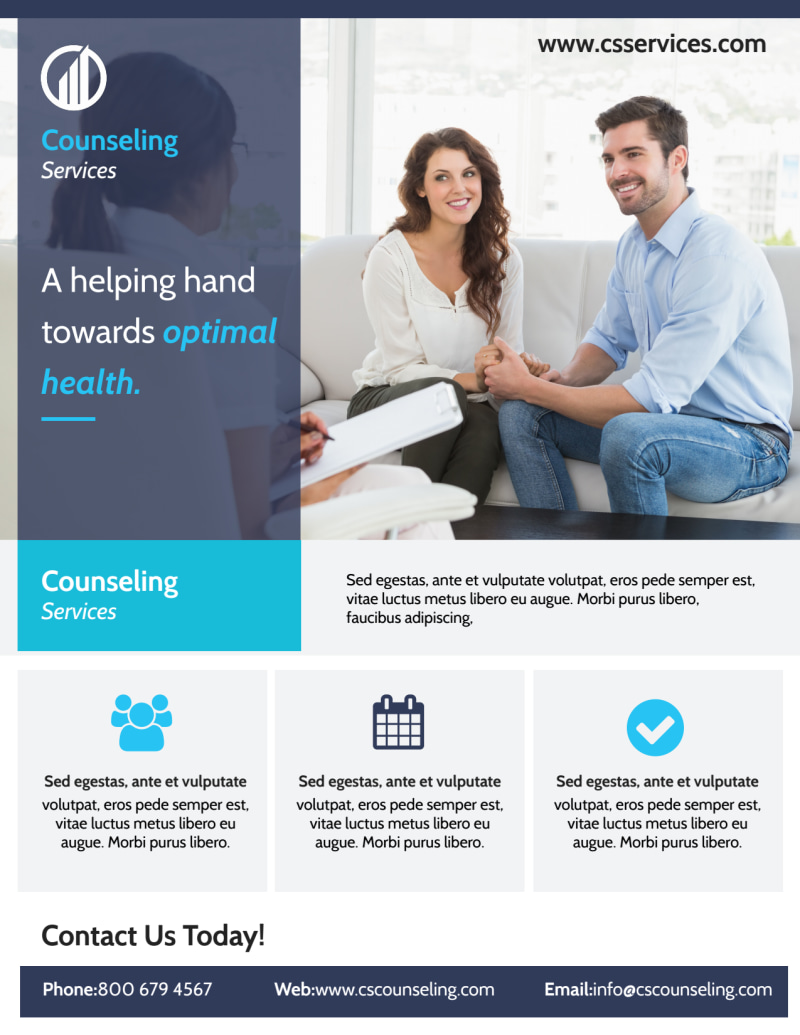 Blue Counseling Flyer Template MyCreativeShop