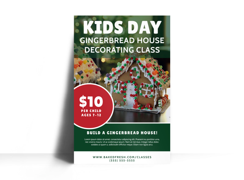 Christmas Gingerbread House Poster Template | MyCreativeShop