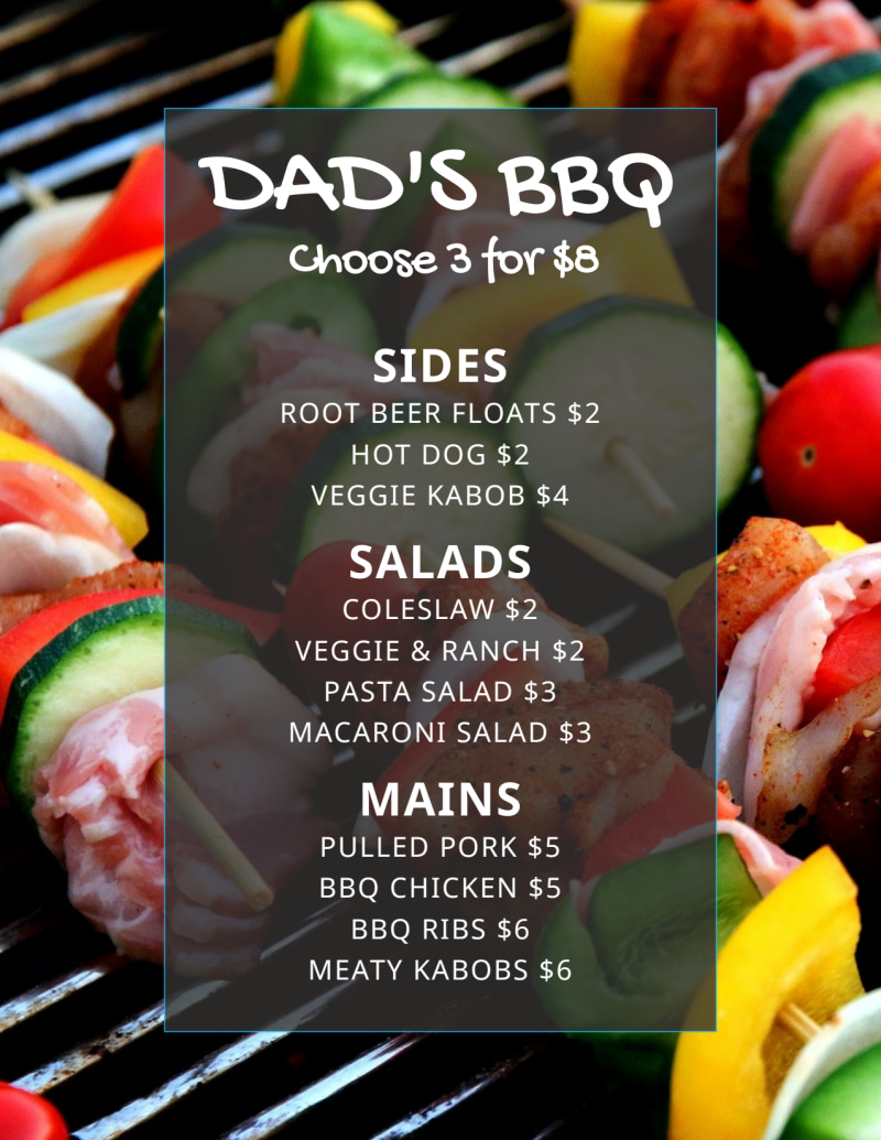 BBQ Restaurant Menu Templates