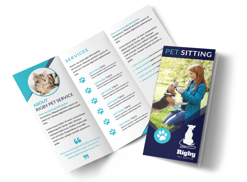 Pet Sitting Brochure Templates MyCreativeShop