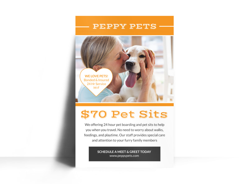 Pet Sitting Price Poster Template MyCreativeShop