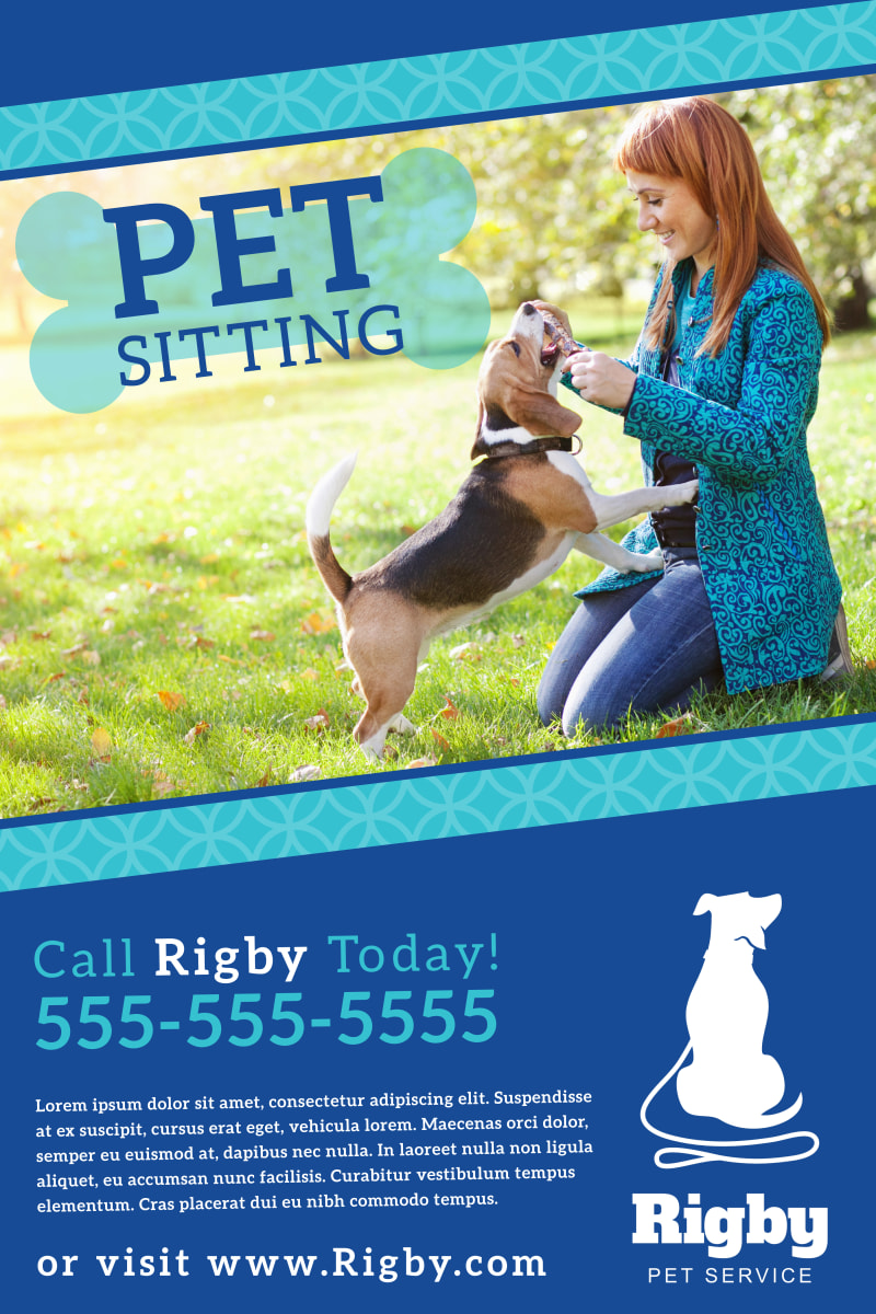 Simple Pet Sitting Poster Template MyCreativeShop