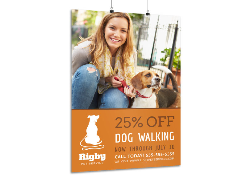 Promotional Dog Walking Poster Template MyCreativeShop