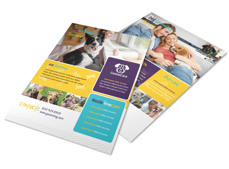 Dog Grooming Service Flyer Template MyCreativeShop