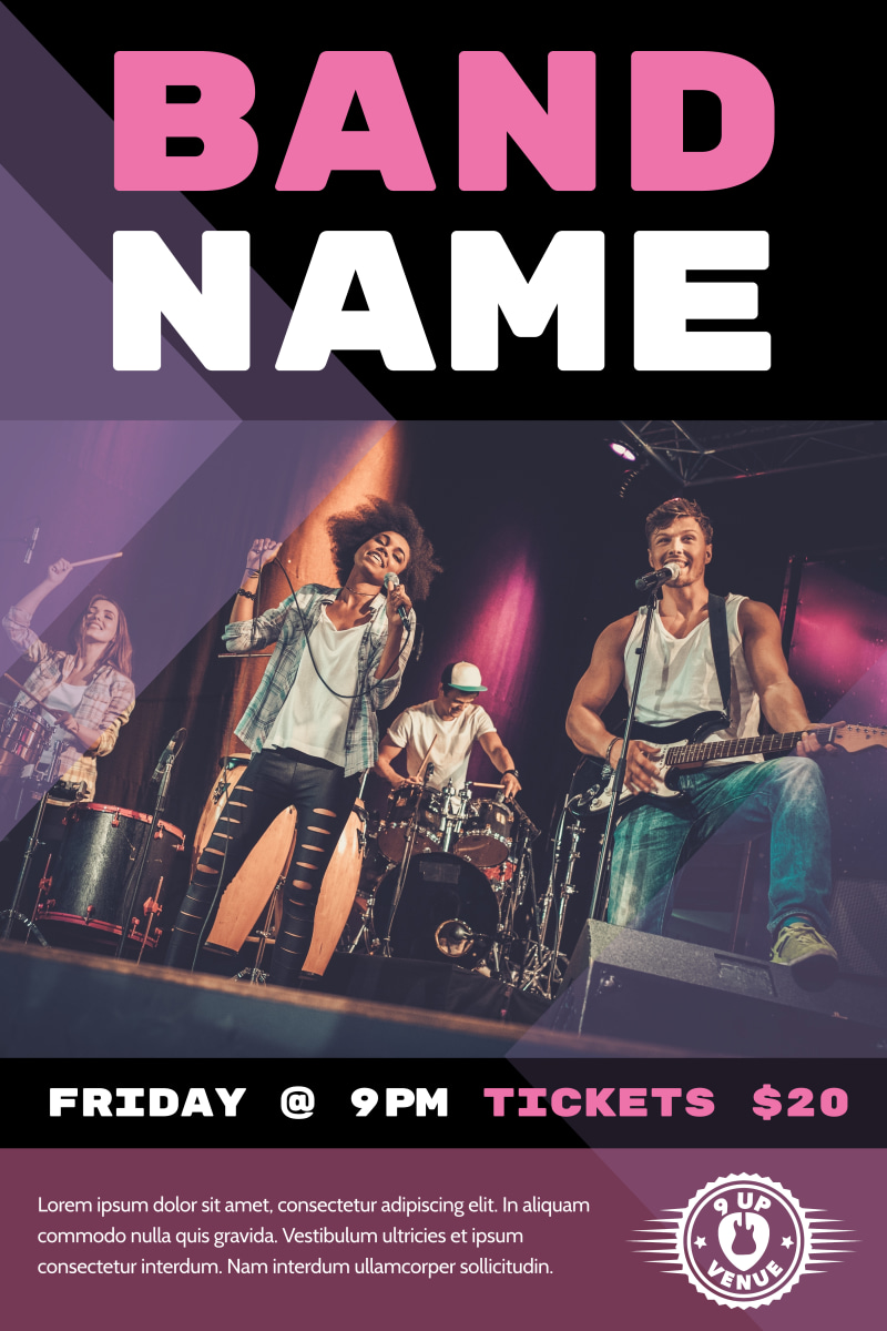 Classic Band Name Poster Template MyCreativeShop