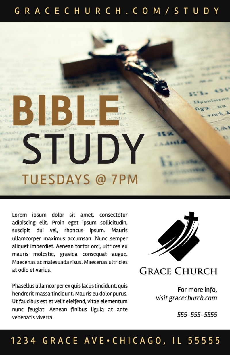 Simple Bible Study Flyer Template MyCreativeShop