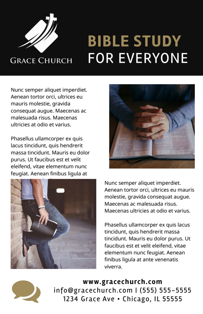 Simple Bible Study Flyer Template MyCreativeShop