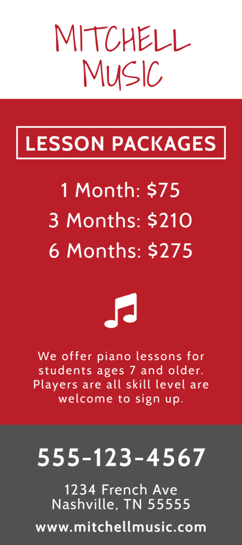 Music Lesson Promo Flyer Template MyCreativeShop