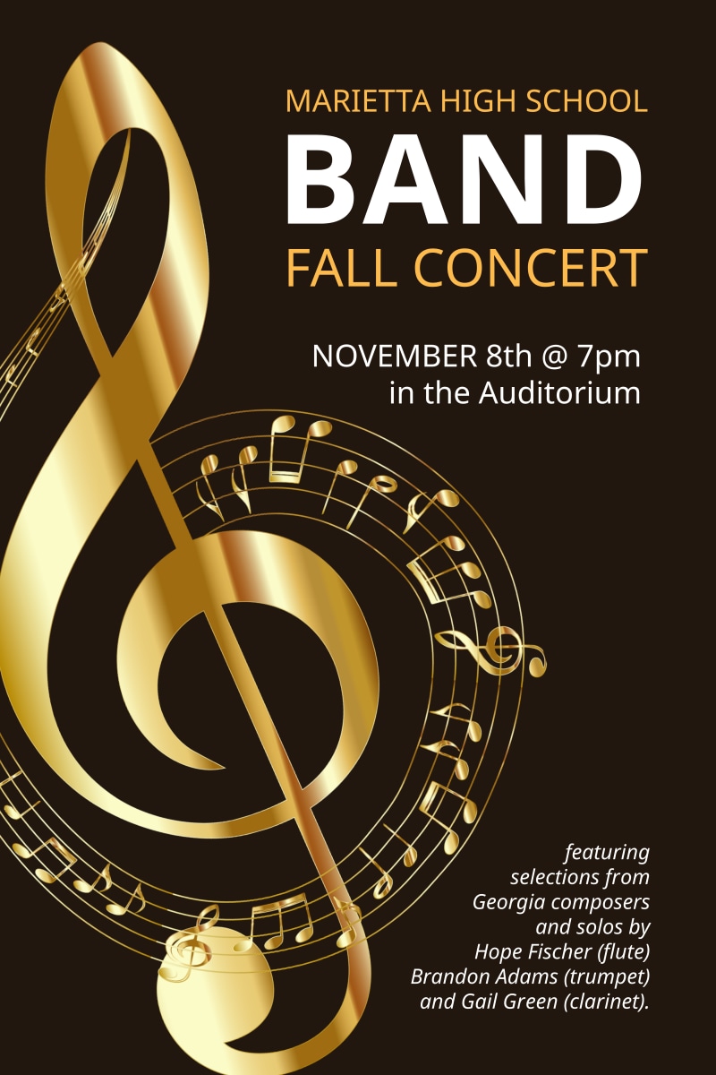 Band Fall Concert Poster Template MyCreativeShop