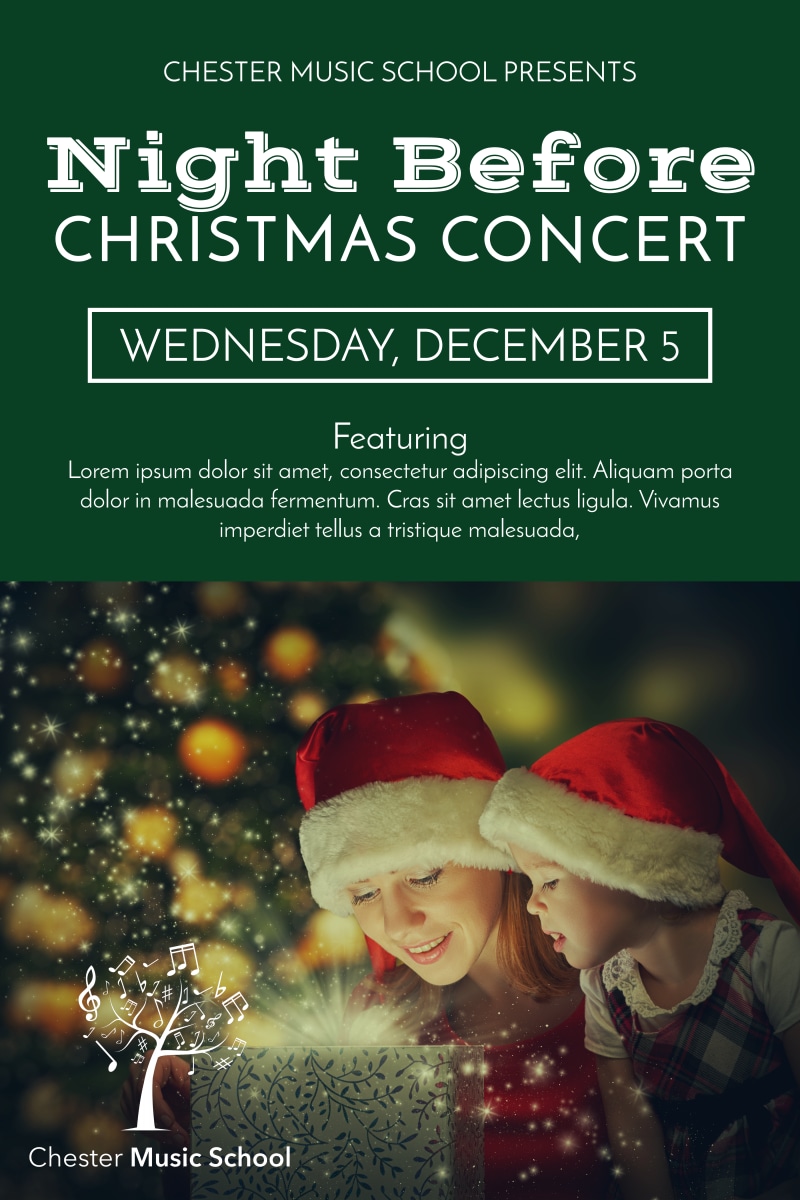 Printable Christmas Flyer Concert And Workshop