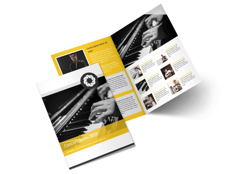 Yellow Concert Bi Fold Brochure Template MyCreativeShop