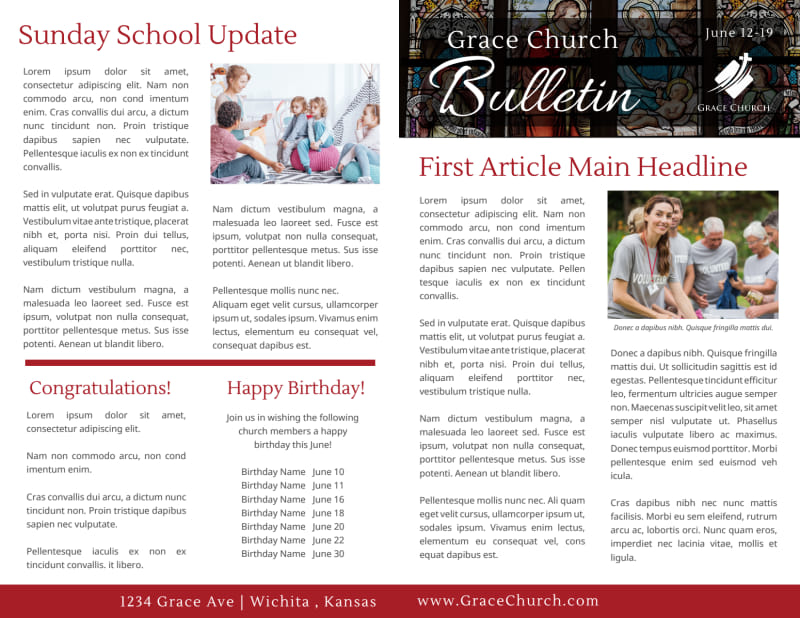 Modern Church Bulletin Template MyCreativeShop