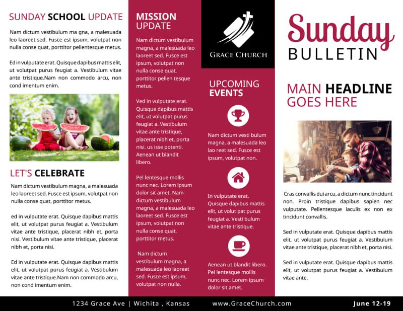 Church Service Bulletin Template
