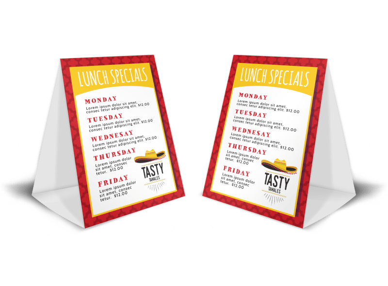 Restaurant Lunch Table Tent Template MyCreativeShop