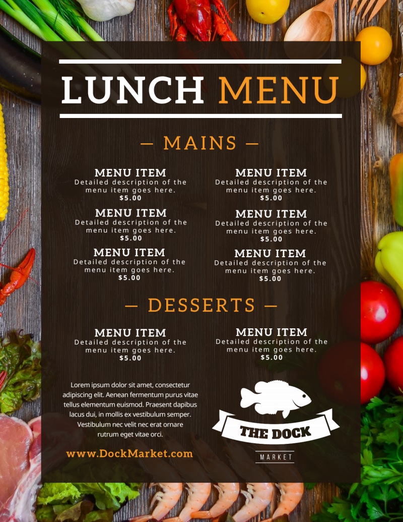 Fresh Restaurant Menu Template MyCreativeShop
